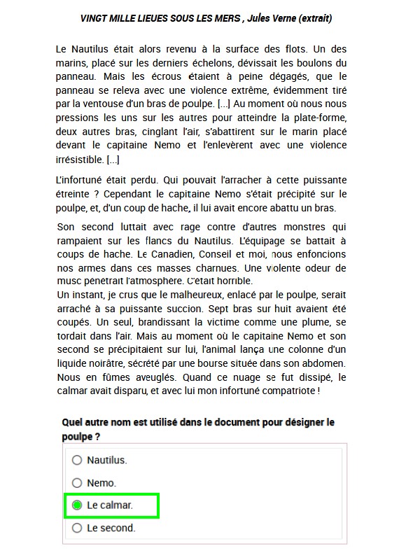 Evaluations Nationales 2nde - Corrections - Compréhension de l'écrit